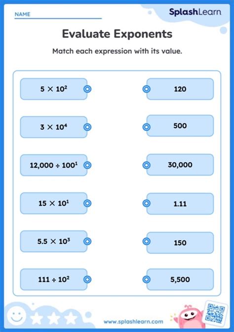 Identify Equivalent Expressions Using Exponents Worksheet