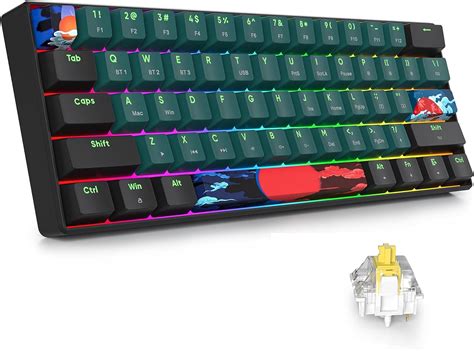 surmen GT61 Clavier de jeu mécanique sans fil 60 mini clavier de
