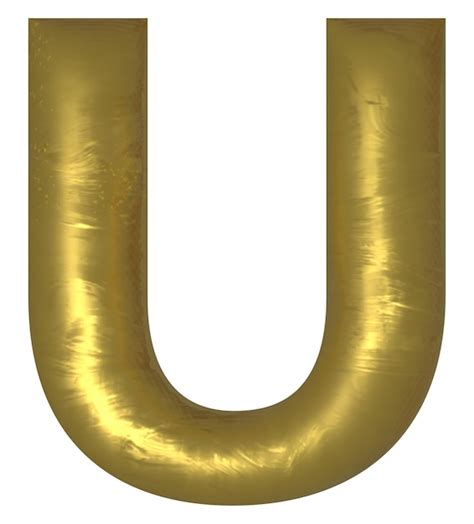 Letra Del Alfabeto Oro Aislado Letra U Vector Premium