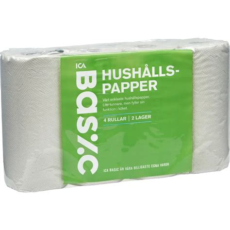 Hushållspapper 4 p Miljömärkt ICA Basic Handla mat online från din