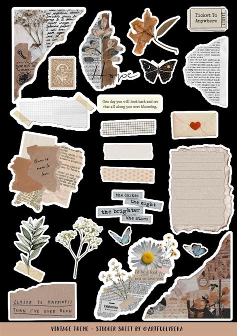 Aesthetic Vintage Stickers Printable