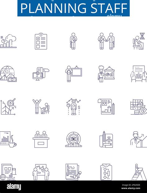 Planning Staff Line Icons Signs Set Design Collection Of Staffing