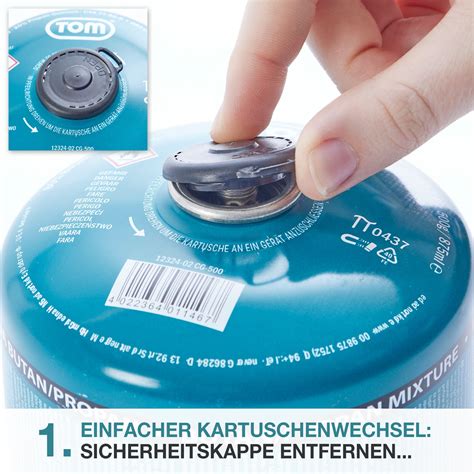 Camping Propan Butan Gas 500g Kartusche Schraub Ventil Kartuschen