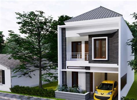 Tampak Depan Rumah Minimalis 2 Lantai 6x12