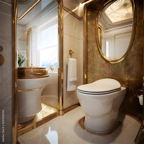 Find Aflush Toilet Bathroom With Gold Ventilators Draining Things