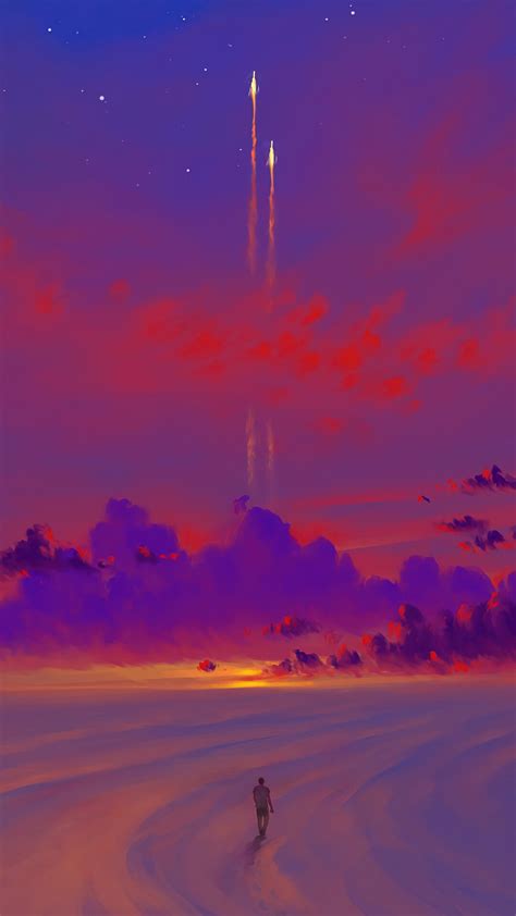Digital Art Sunset Scenery Landscape HD Phone Wallpaper Rare Gallery