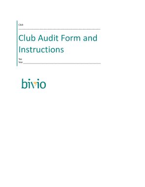 Fillable Online Club Audit Form And Instructions Fax Email Print