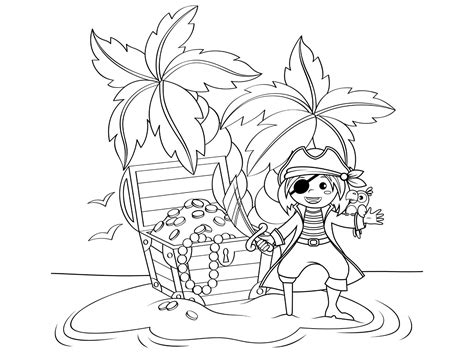 Coloriage L Le Aux Tr Sors Du Pirate