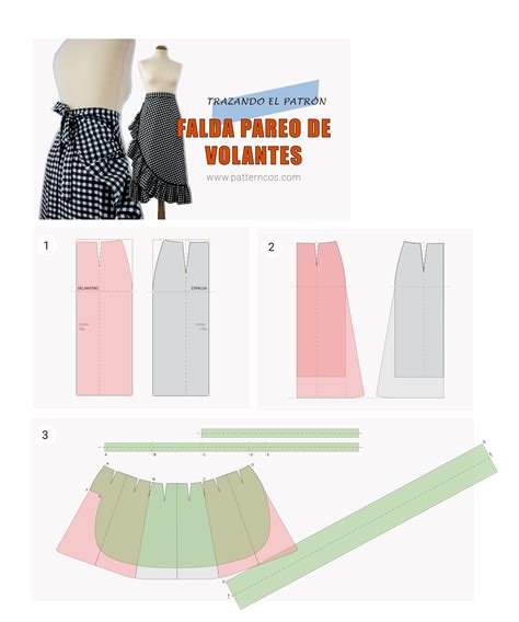Falda Cruzada Con Volantes Moda Y Tutoriales DIY Patronaje