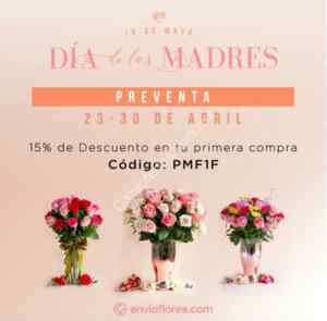 Cupón Enviaflores Día de las Madres 15 de descuento en tu primera compra