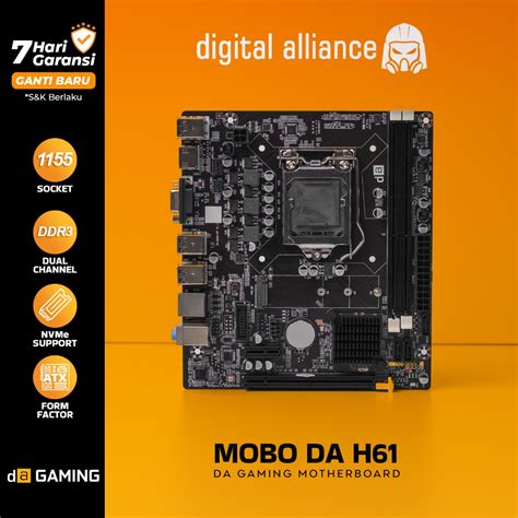Jual MOTHERBOARD DIGITAL ALLIANCE H61 ATX DDR3 NVME MOBO MAINBOARD