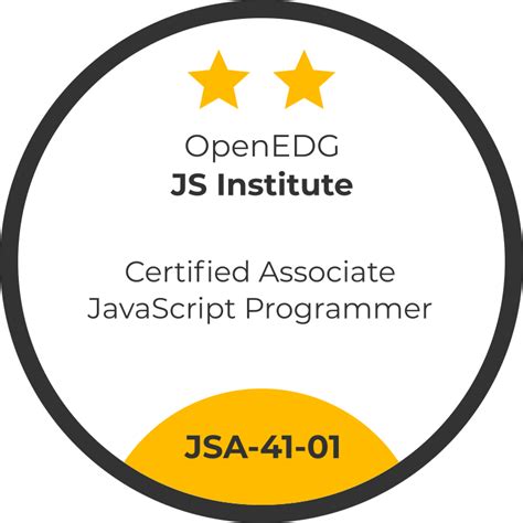 [jsa 41 01] jsa certified associate javascript programmer credly