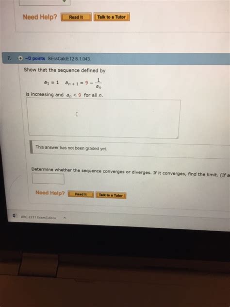 solved show that the sequence defined by a 1 1 a n 1