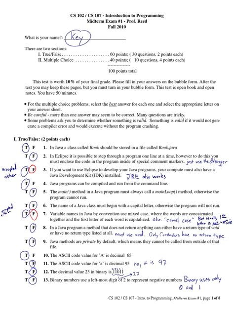 cs 102 cs 107 intro to programming midterm exam 1 page 1 of 8 pdf control flow
