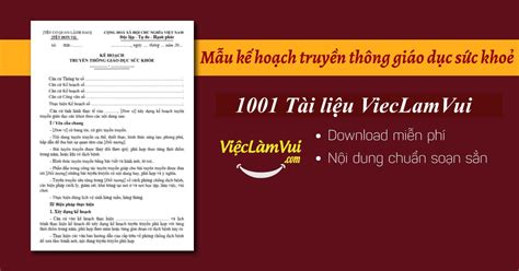 Mẫu kế hoạch truyền thông giáo dục sức khỏe file Word EU Vietnam