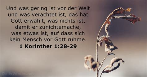 23 September 2023 Bibelvers Des Tages 1 Korinther 1 28 29
