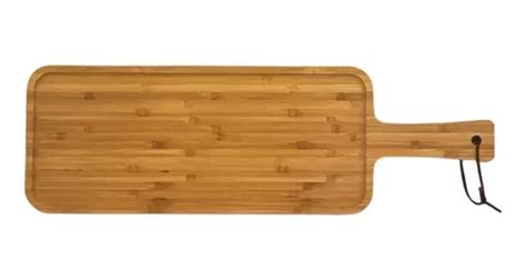 Tabla Para Picar Bamboo 40x15 Cm Con Manija Asado Picada Color Marrón