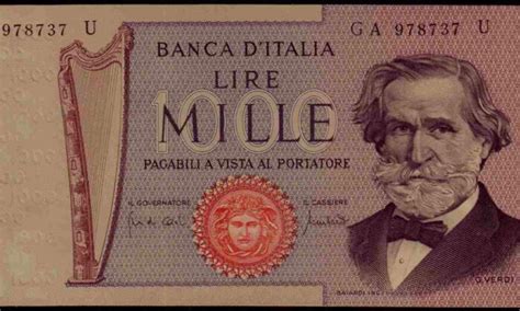 Mille Lire Giuseppe Verdi ecco di quanto è il loro valore