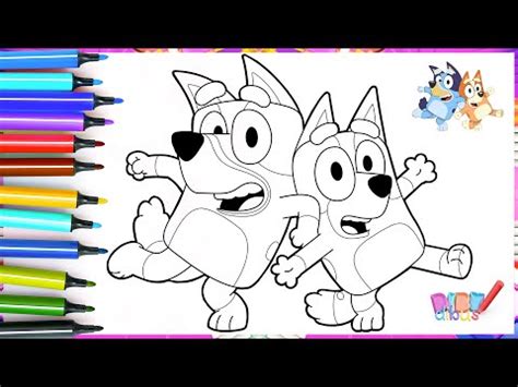 Dibuja Y Colorea A Bluey Y Bingo Dibujos Para Ni Os Youtube