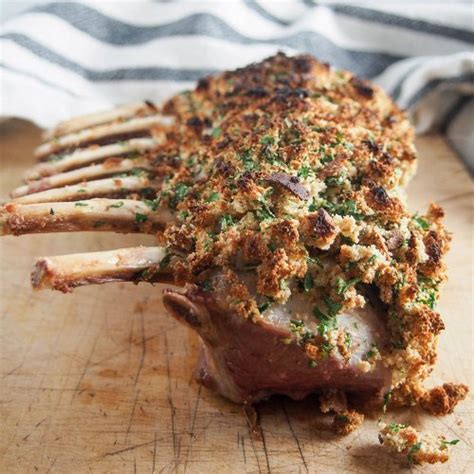 Garlic Herb Crusted Rack Of Lamb Caroline S Cooking