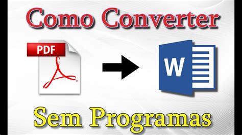 Como Converter PDF em WORD Editável YouTube