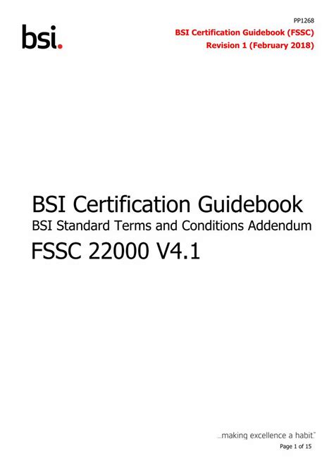 PDF BSI Standard Terms And Conditions Addendum FSSC 22000 PDF