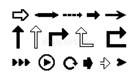 Bit Pixel Arrows Vector Big Set Of Icons Collection Of Arrow