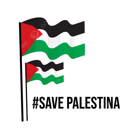 Save Palestina Con Bandera De Diseño Vectorial PNG Salvar Palestina