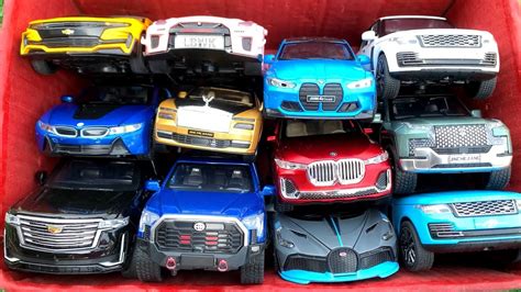 Box Full Of Car Toys Nissan GTR R35 BMW I8 Bugatti Divo Toyota