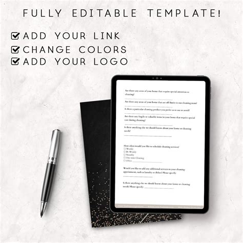 Cleaning Services Client Intake Form Editable Cleaning Services Forms