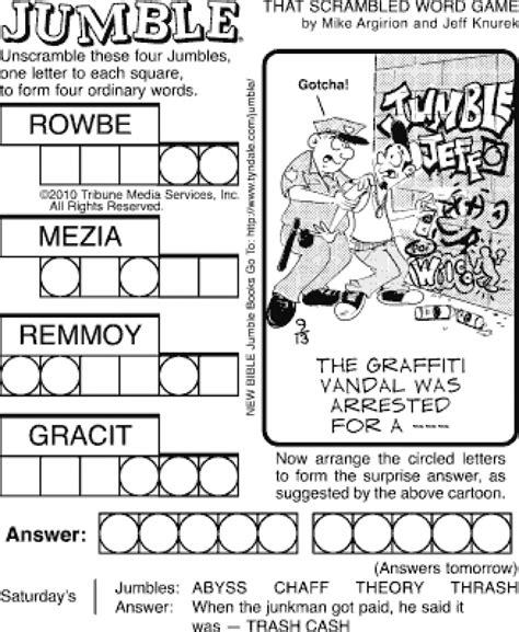 Printable Jumble Puzzle