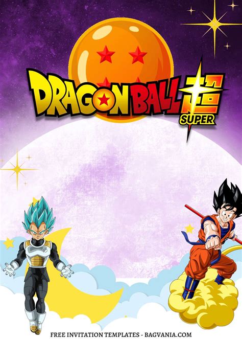9 Full Moon Dragon Ball Super Z Canva Birthday Invitation Templates