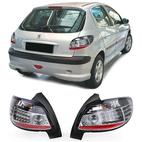 Feux Arriere LED Peugeot 206 Noir Clair YakaEquiper