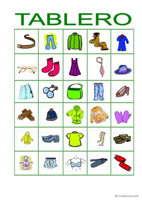 36 Ropa Español ELE hojas de trabajo pdf doc