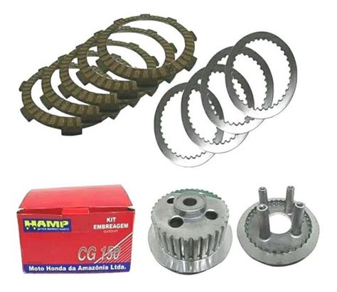 Kit Embreagem Completo Hamp Cg Titan Fan Bros 150 Parcelamento Sem Juros