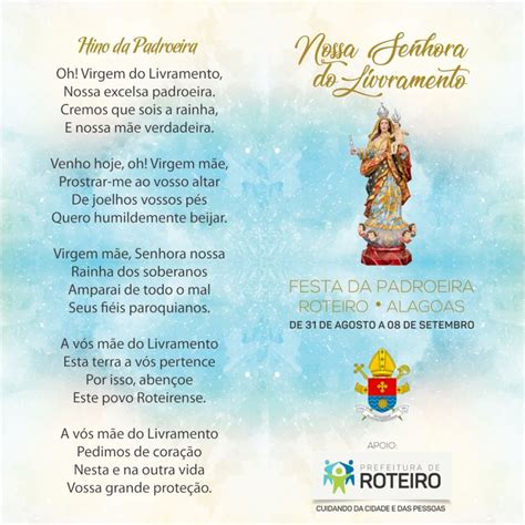 Prefeitura Municipal de Roteiro AL Convite para a Festa e Novenário