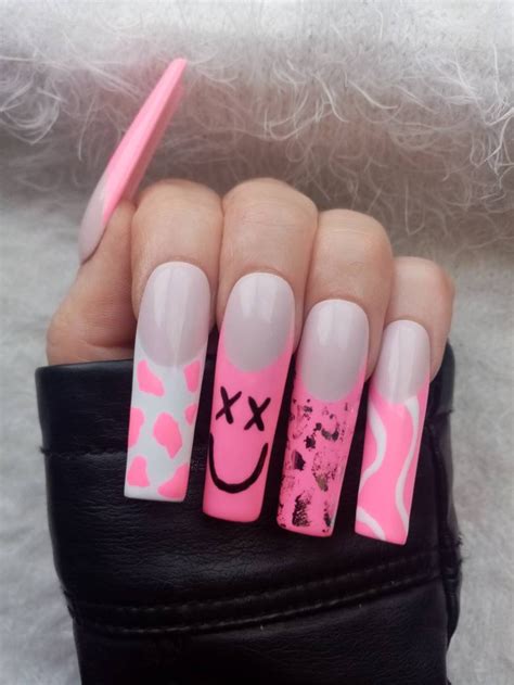XXL Tapered Square Mix And Match Press On Nail Set Pink Etsy