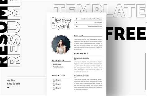 45 Free Modern Resume Cv Templates Minimalist Simple