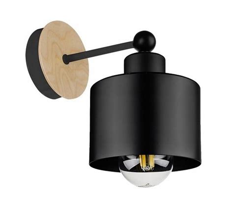 Lampa Kinkiet E27 Ścienny Stały Loft Metal Drewno INECT Sklep EMPIK