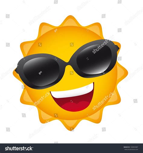 Cartoon Sun With Sunglasses Isolated Over White Background Vector 100894987 Shutterstock