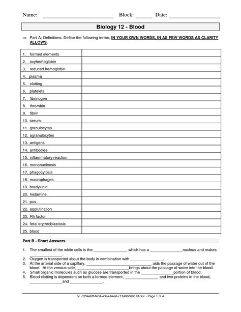Anatomy And Physiology Worksheets Printable Printable Templates
