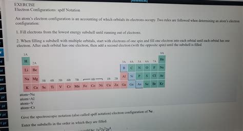 electron configuration using spdf notation solved references exercise electron configurations