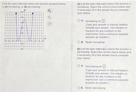 solved find the open intervals where the function graphed