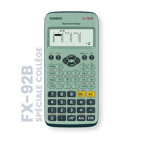 fx 92B Spéciale Collège Calculatrice Scientifique CASIO Éducation BE FR