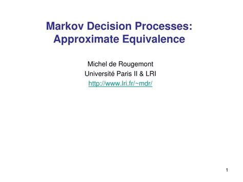 ppt markov decision processes approximate equivalence powerpoint presentation id 4312146