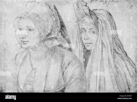 1520 Dürer Albrecht Woman from Bergen en woman from Goes Stock Photo