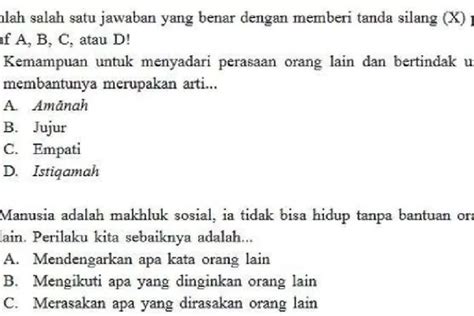 Soal Dan Kunci Jawaban PAI Kelas 7 Halaman 120 122 BAB 8 Pilihan Ganda
