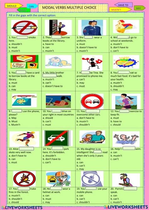 Modal Verbs Online Exercise For A2 Modales En Ingles Ejercicios
