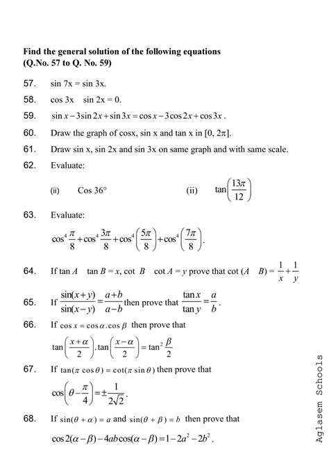 cbse notes class 11 maths trigonometric functions