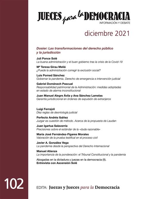Revista Jueces Para La Democracia Informaci N Y Debate N Mero